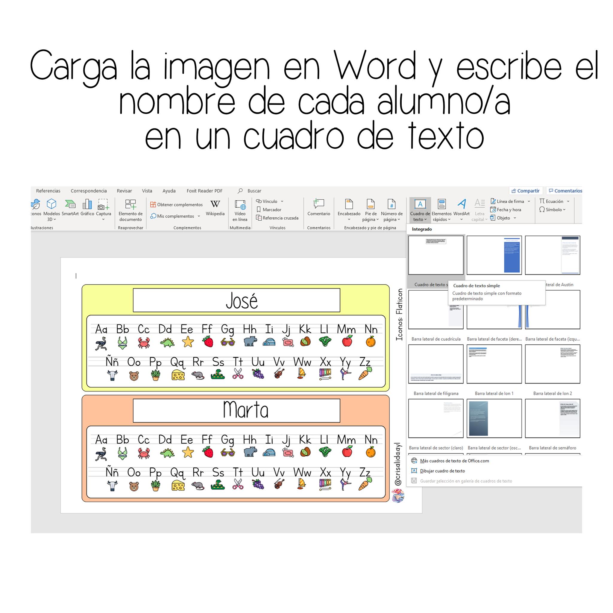 APOYO VISUAL: Abecedario Fonológico de Mesa – Infosal