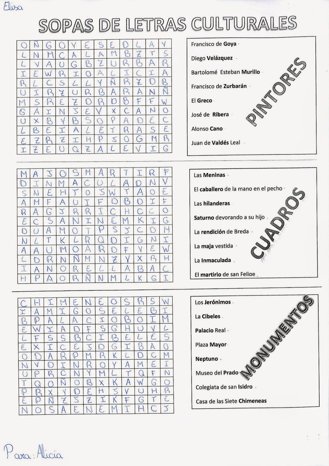 Blog educativo de Miguel Pele: SOPAS DE LETRAS DE LA SEMANA CULTURAL