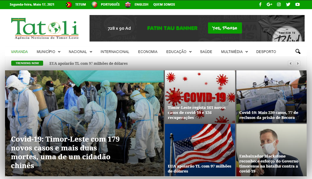 - TIMOR AGORA: TATOLI - Agência Noticiosa de Timor-Leste -- EM PORTUGUÊS