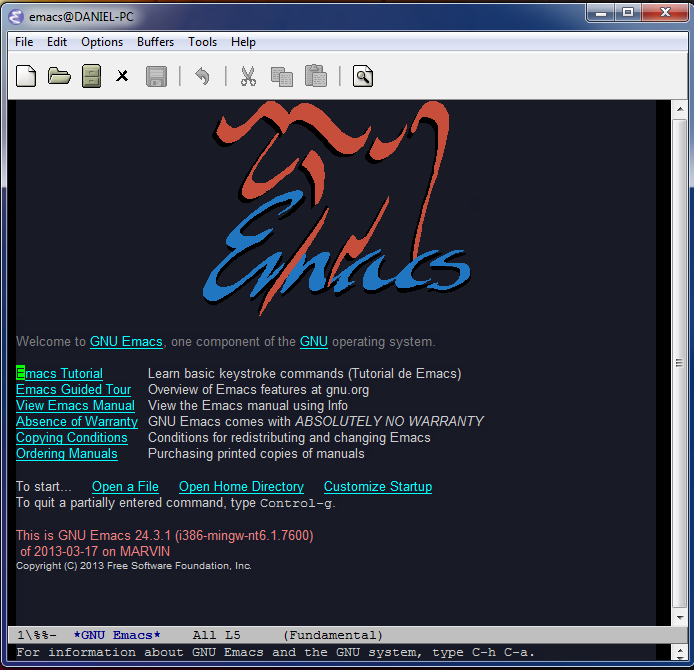Instalar GNU Emacs en Windows