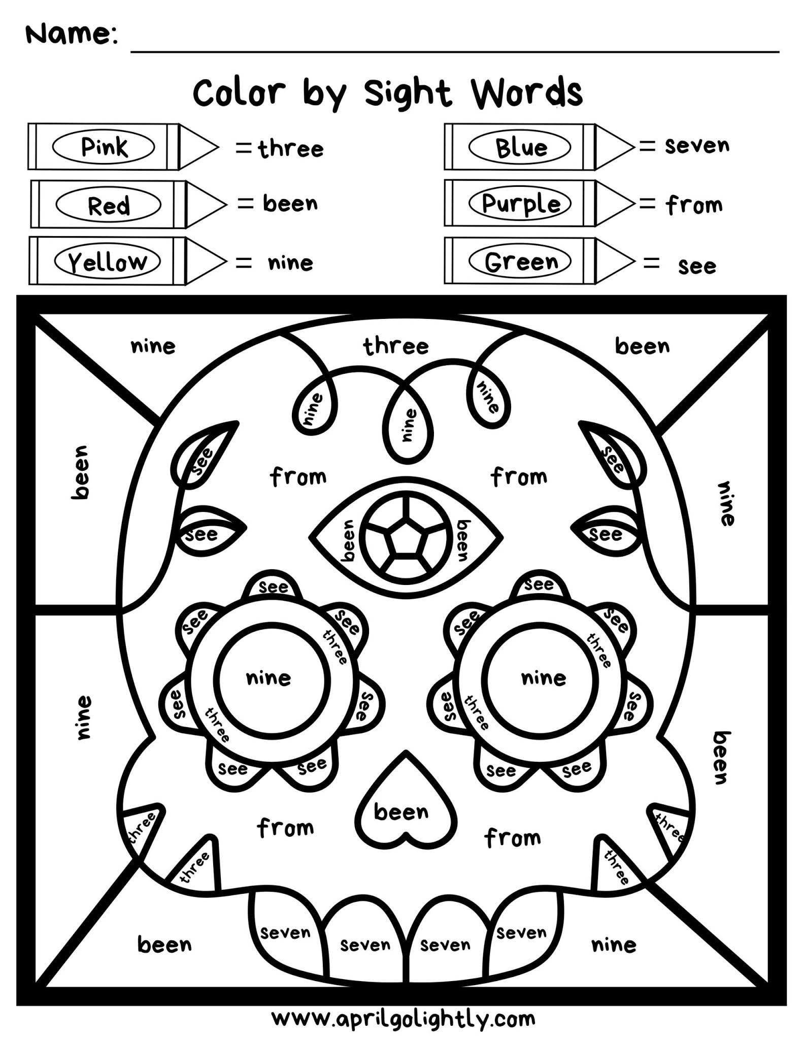 Sight Word Coloring Pages ~ Coloring Pages