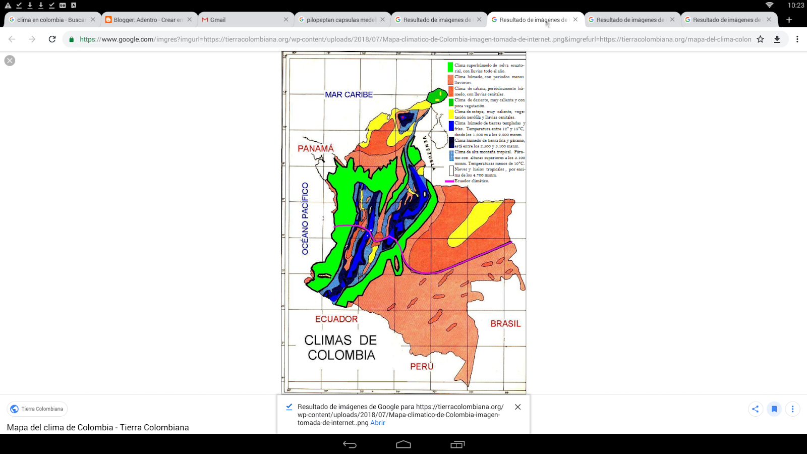 Adentro: Clima/mapa