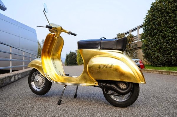 Golden scooter Vespa Polini Gold 23 ~ Automotive
