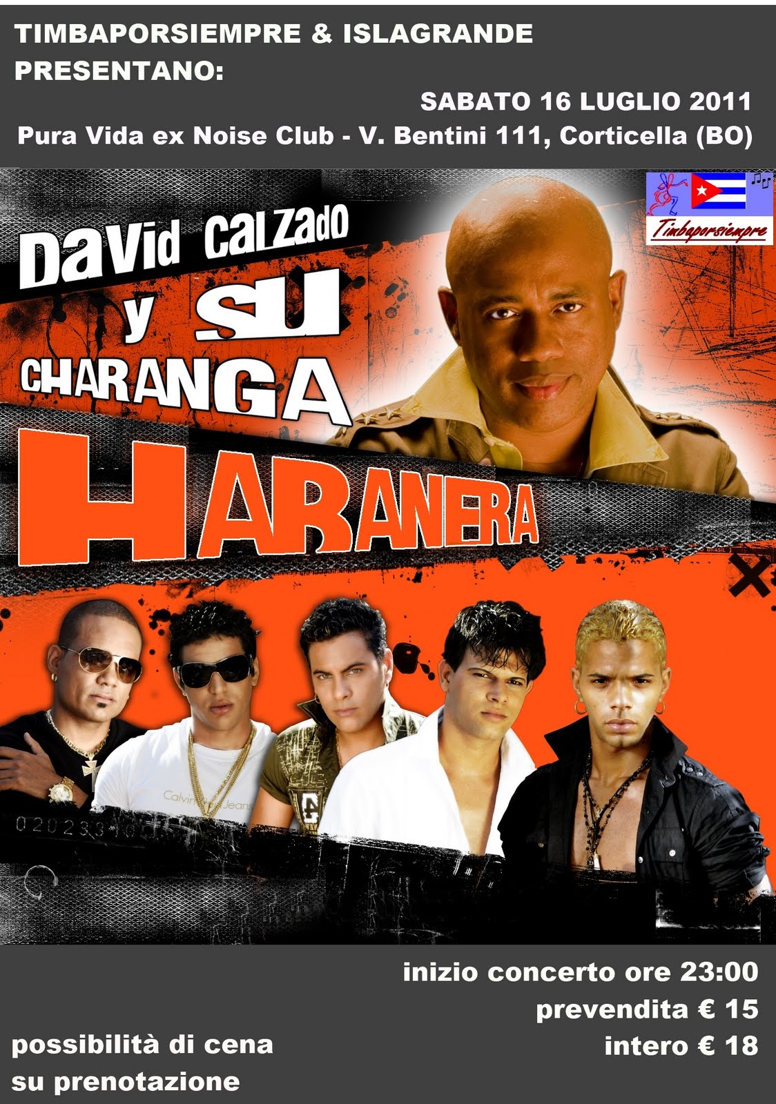 TimbaPorSiempre 2.0: Charanga Habanera in concerto sabato 16 luglio ...