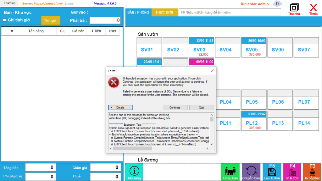 "Failed to generate a user instance of SQL server due to a failue in starting..."