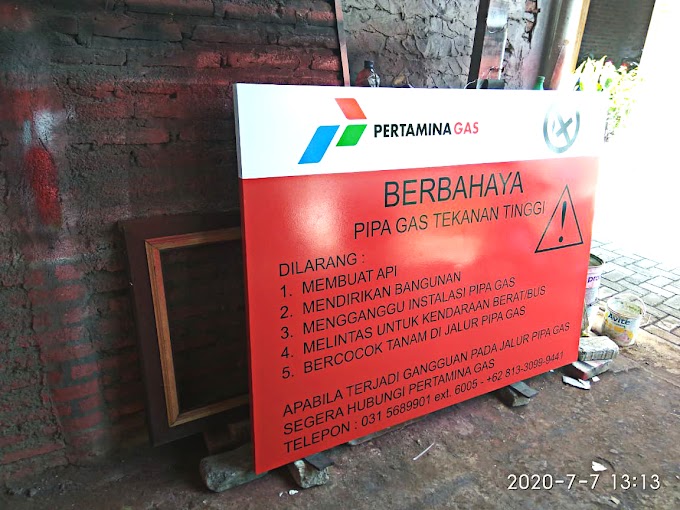 Papan Peringatan (Warning Sign) Galian Pipa Gas Pertamina