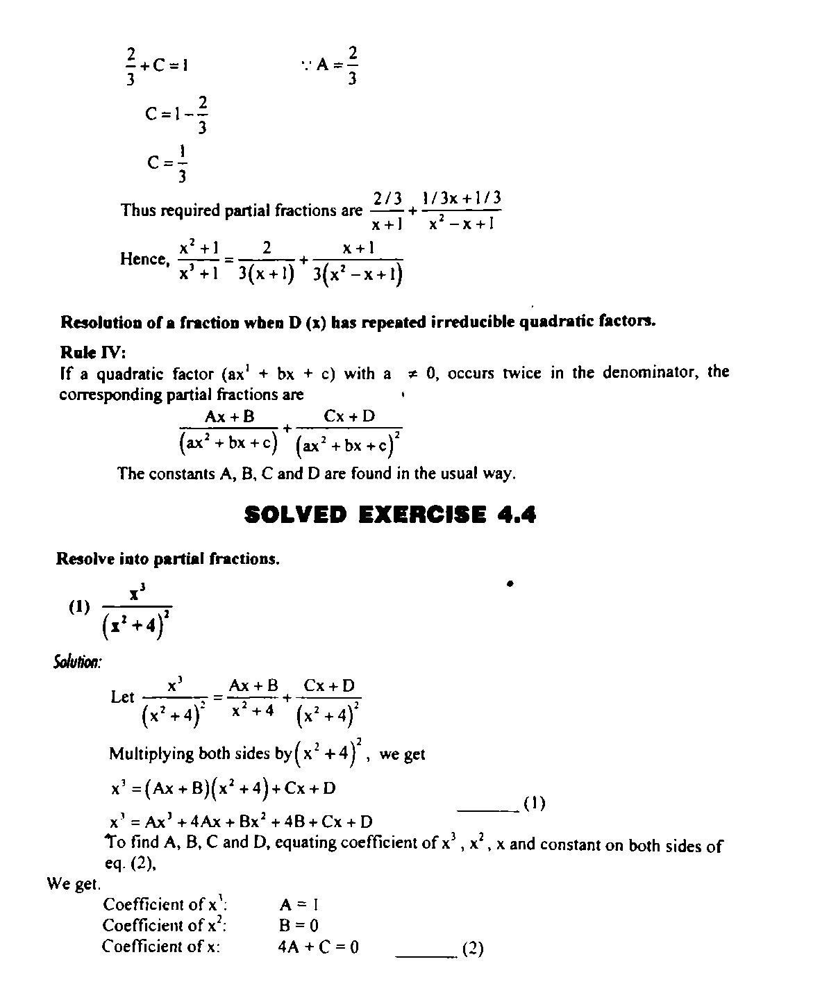 Knowledge For All 10th Class Math Key Book Solved Excercise 4 1 To 4 4
