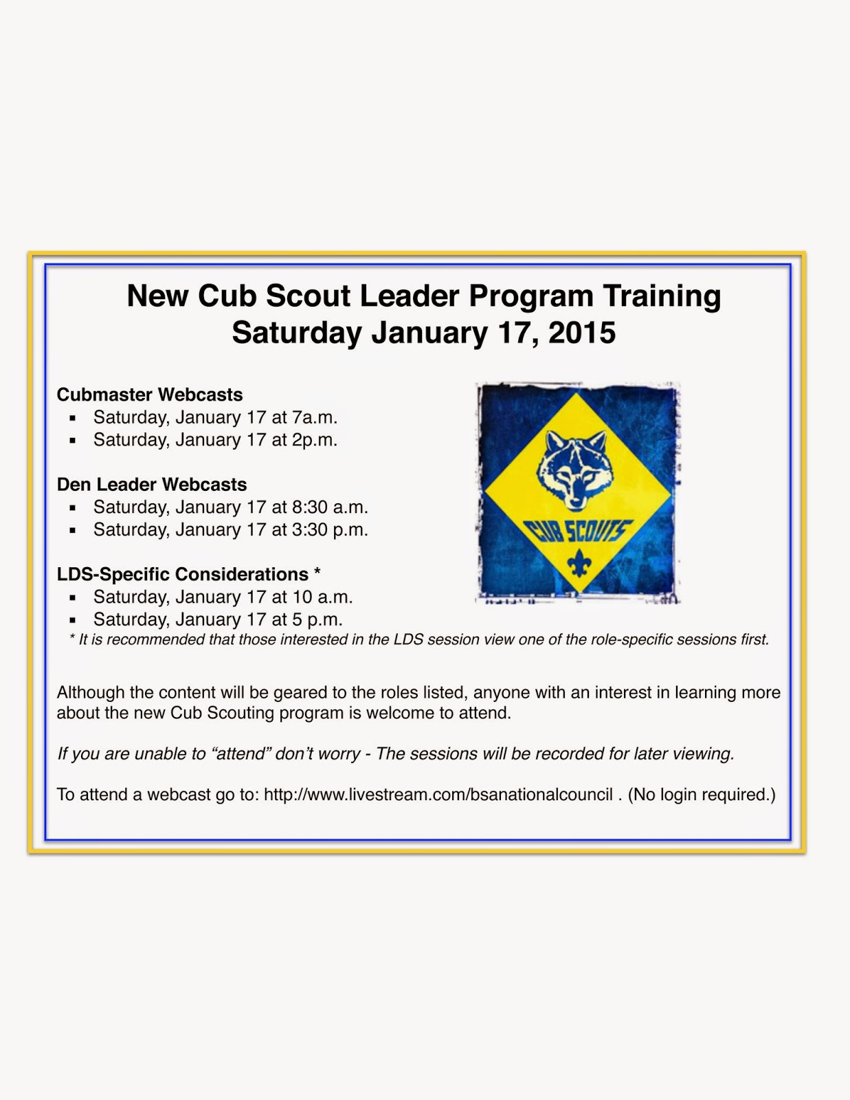 Alpine District Cub Scouts: Webcasts on Jan. 17th for the new cub scout ...
