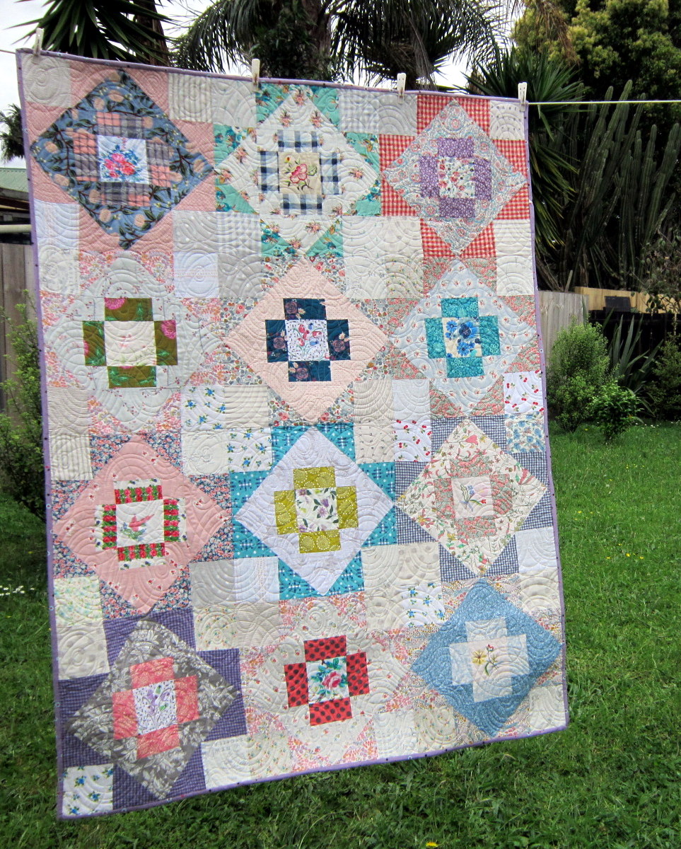 Fabric sample quilt in pastels Home & Living Quilts Blankets & Throws ...