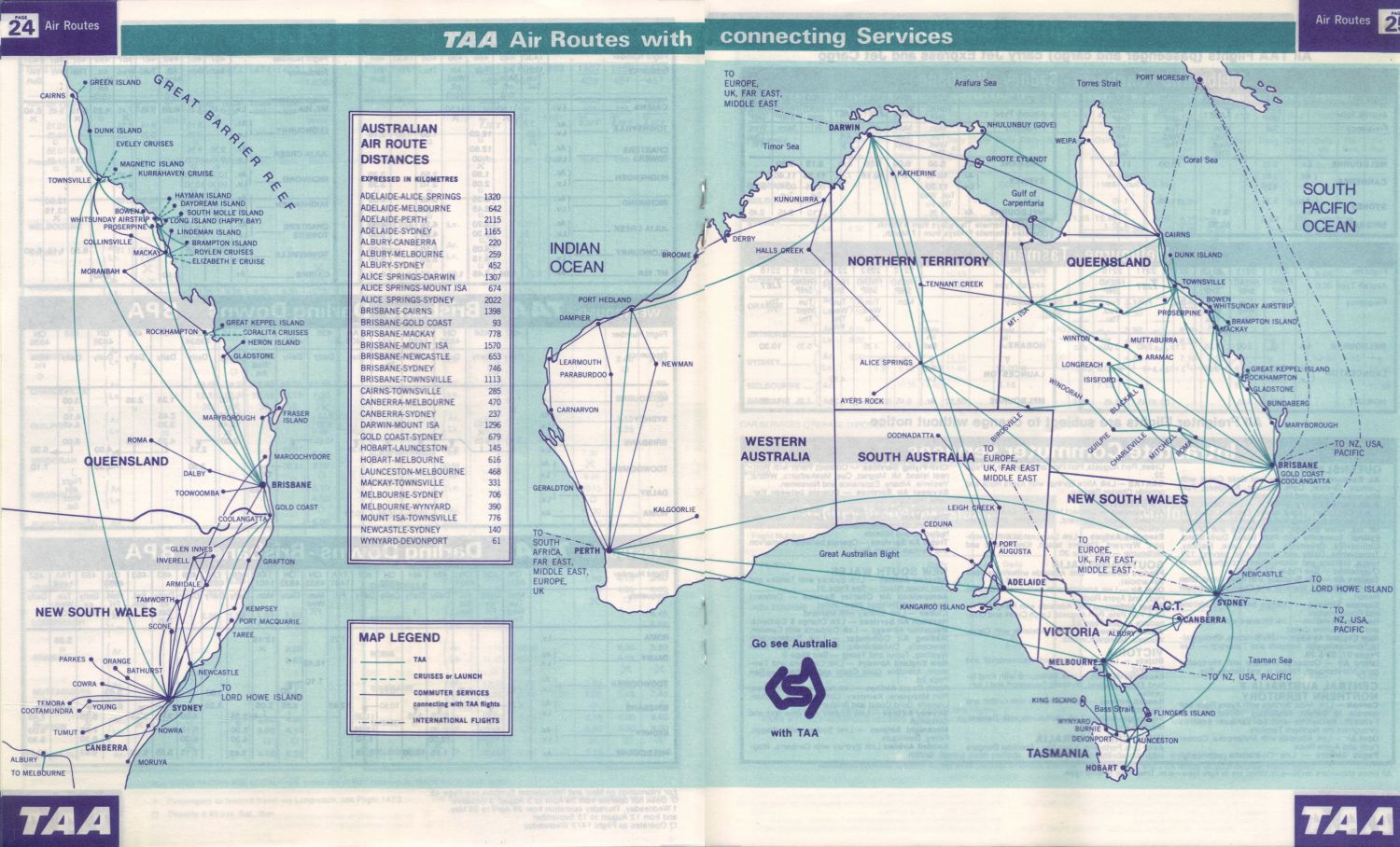 Airline memorabilia: TAA Trans Australia Airlines (1978)