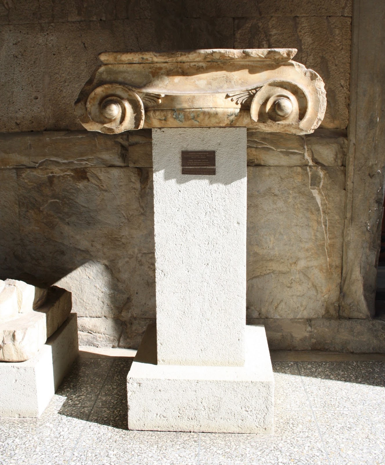 Ancient Hellas back up: Ionic capital of the Stoa of Attalus.5th cen ...