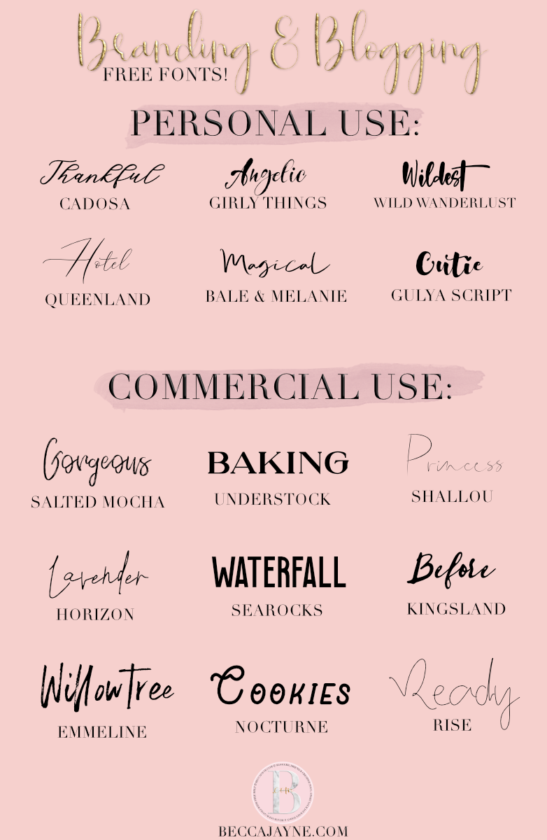 Free Personal & Commercial Use Fonts | #1 [ Becca Jayne ]