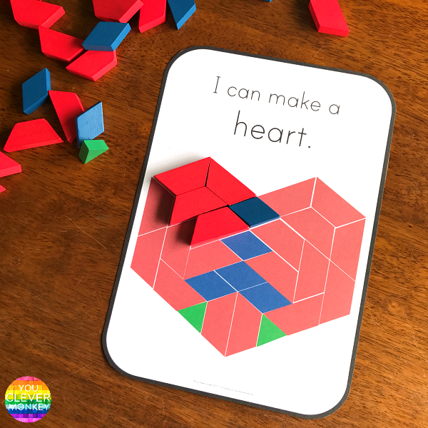 VALENTINES PATTERN BLOCK CHALLENGE CARDS | you clever monkey