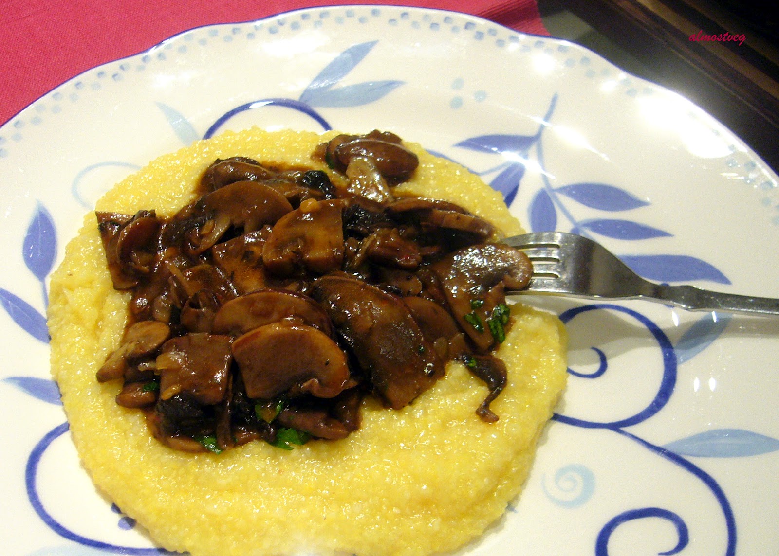 Mushroom Ragu over polenta