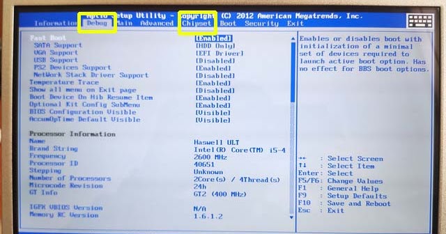 Panasonic CF-C2 MK2 menu unlocked