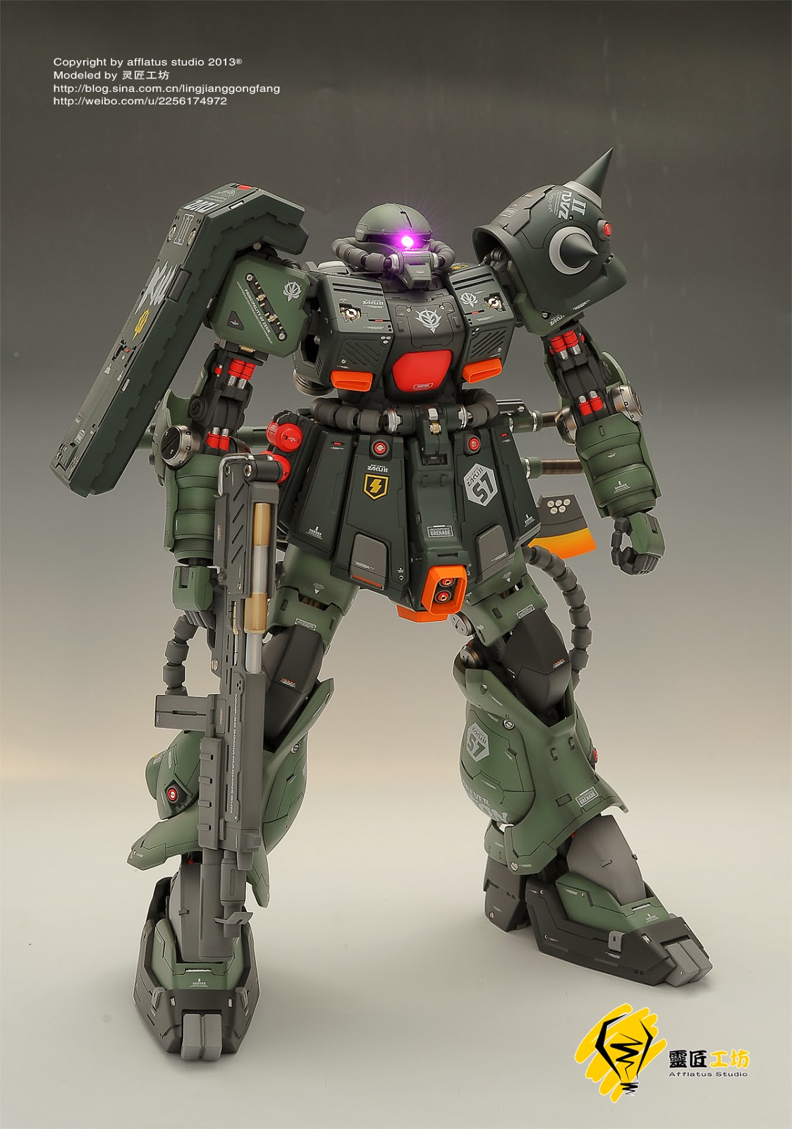 GUNDAM GUY: G-System 1/60 MS-06FZ Zaku II FZ - Painted Build w/ LED
