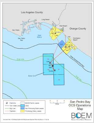 Huntington Beach Elly Platform Pipeline Oil Spill & Cargo Ship Maps