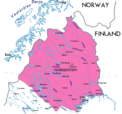 Norrbotten Map Province City | Map of Sweden Political Region Province City
