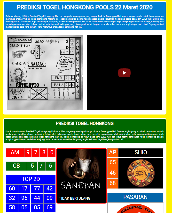 Bandar Togel Online Terpercaya: Prediksi Togel Hongkong