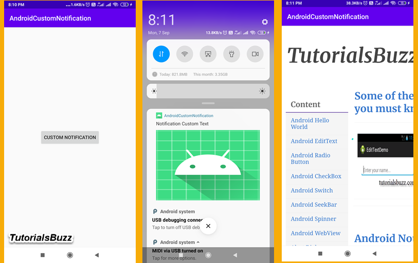 Tutorialsbuzz Android Custom Notification Template Kotlin