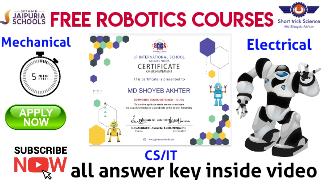Free Verified Robotics Certificate