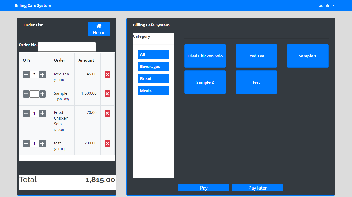 Billing Cafe System in PHP MySQL with source Code Billing Cafe System in PHP MySQL with source Code