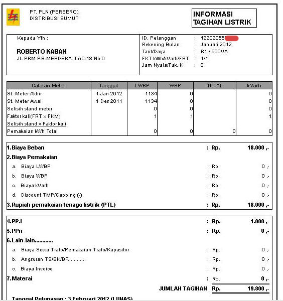 Cek biaya tagihan rekening listrik secara online - Roberto Kaban Blogs
