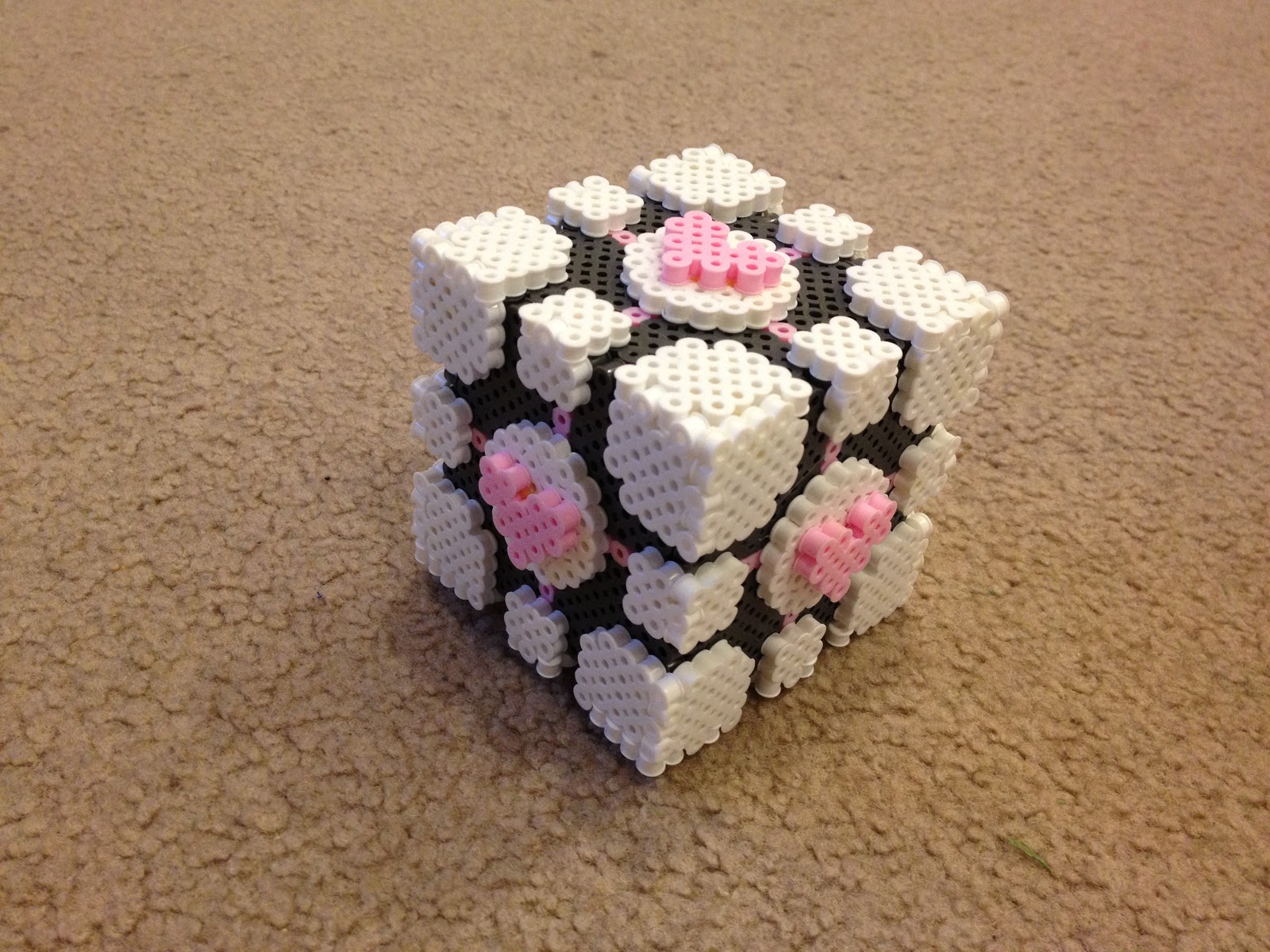 Companion Cube 3D Perler Bead Pixel Art 11 303 Total Beads Credit To companion-cube-3d-perler-bead-pixel-art-11-303-total-beads-credit-to