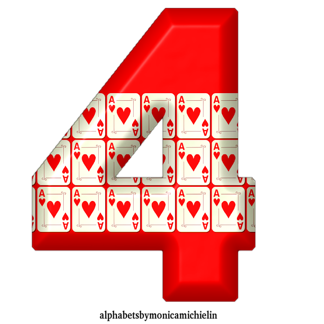 M. Michielin Alphabets: RED SUIT PLAYING CARDS ALPHABET, NUMBERS, ICONS ...