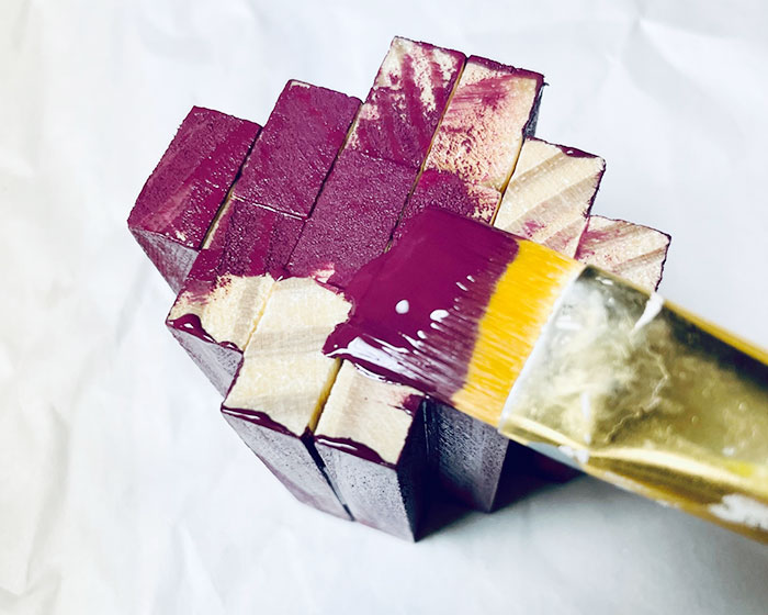 Dollar Tree Jenga Wood Block Pumpkins - Koti Beth