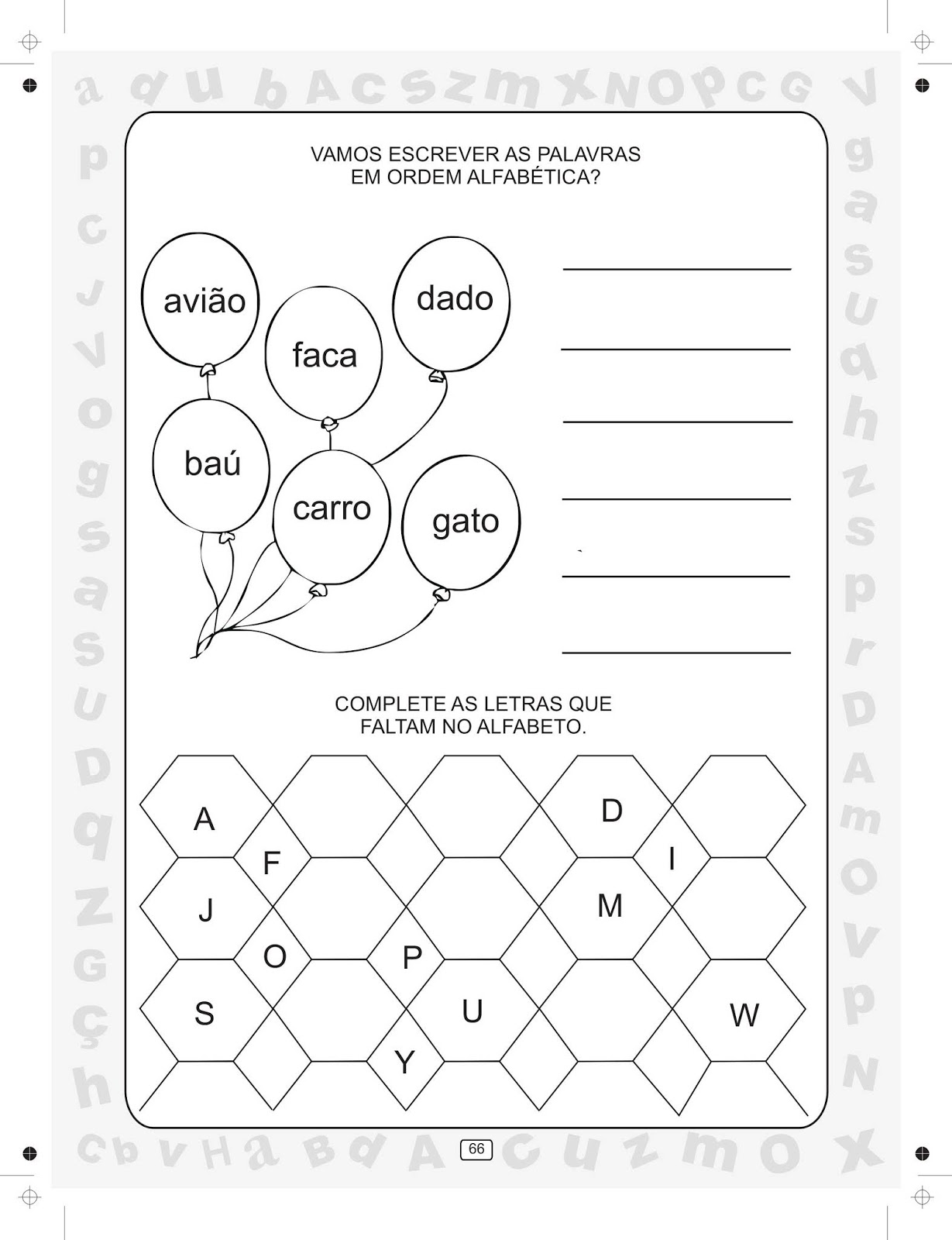 Portuguese alphabet activity ~ Atividade para imprimir