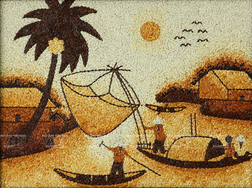 rice grain mosaic paintings ~ origami instructions art and craft ideas