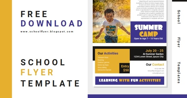 Free Summer Camp Flyer Template Word Document File Fully Editable ...