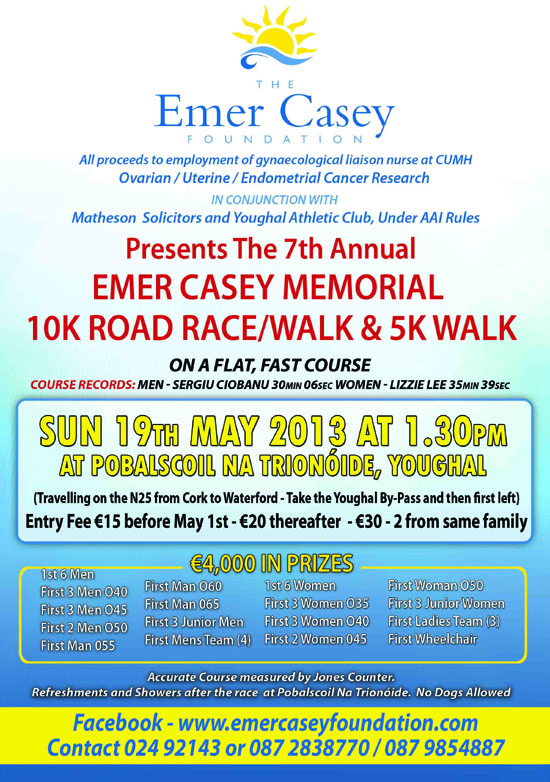 The entry fee for the race is €20 and all proceeds go towards the Emer ...
