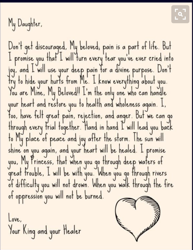 Love Letter From God ~ Thankyou Letter