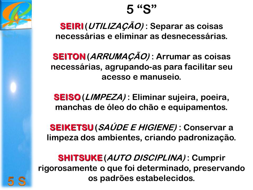 MINISTÉRIO INTERNACIONAL COMPROMISSO COM A PALAVRA: Vamos implantar os 5S!