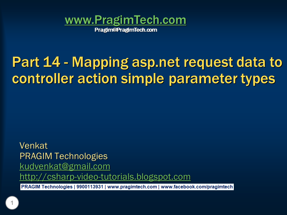 Sql Server Net And C Video Tutorial Part 14 Mapping Request Data To Controller