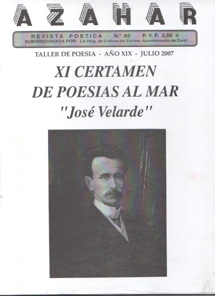 José Velarde Yusti: Portada de la revista poética Azahar