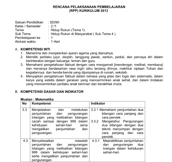 Rpp Kelas 2 Kurikulum 2013 Revisi 2018 - tukaffe.com