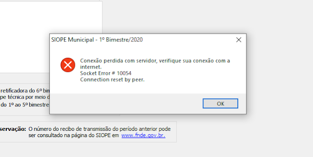 Dicas do Bolívar: Solução Socket Error #10054 Connection reset by peer