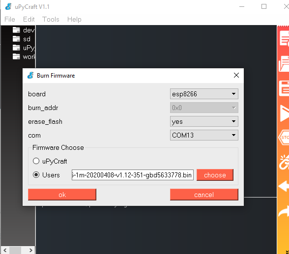 How to connect MicroPython firmware to ESP8266 - Black keyhole How to connect MicroPython firmware to ESP8266 - Black keyhole