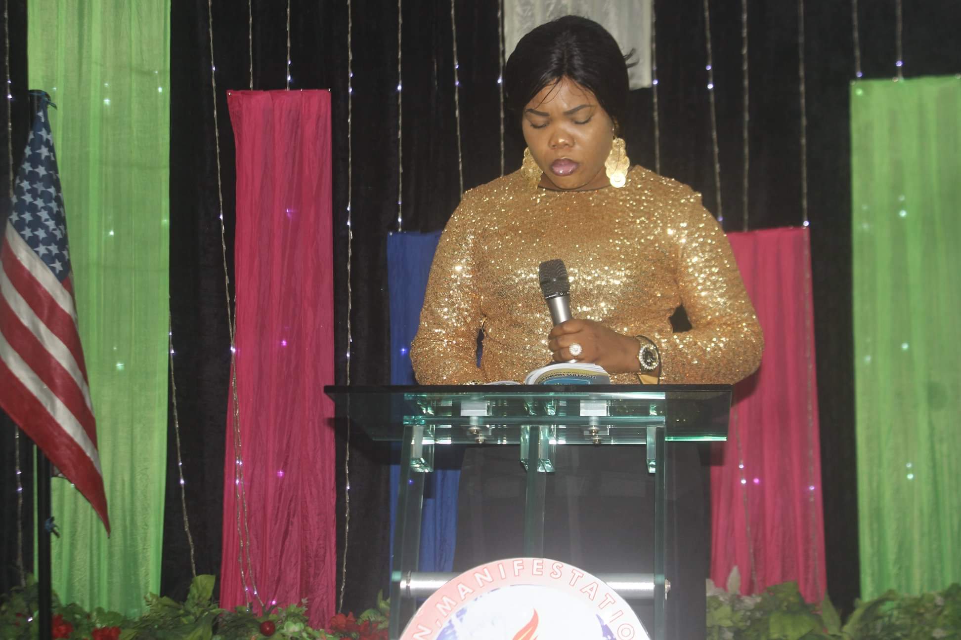 Photo of Pastor Faith Edeko Preaching in church at Omega Fire ...