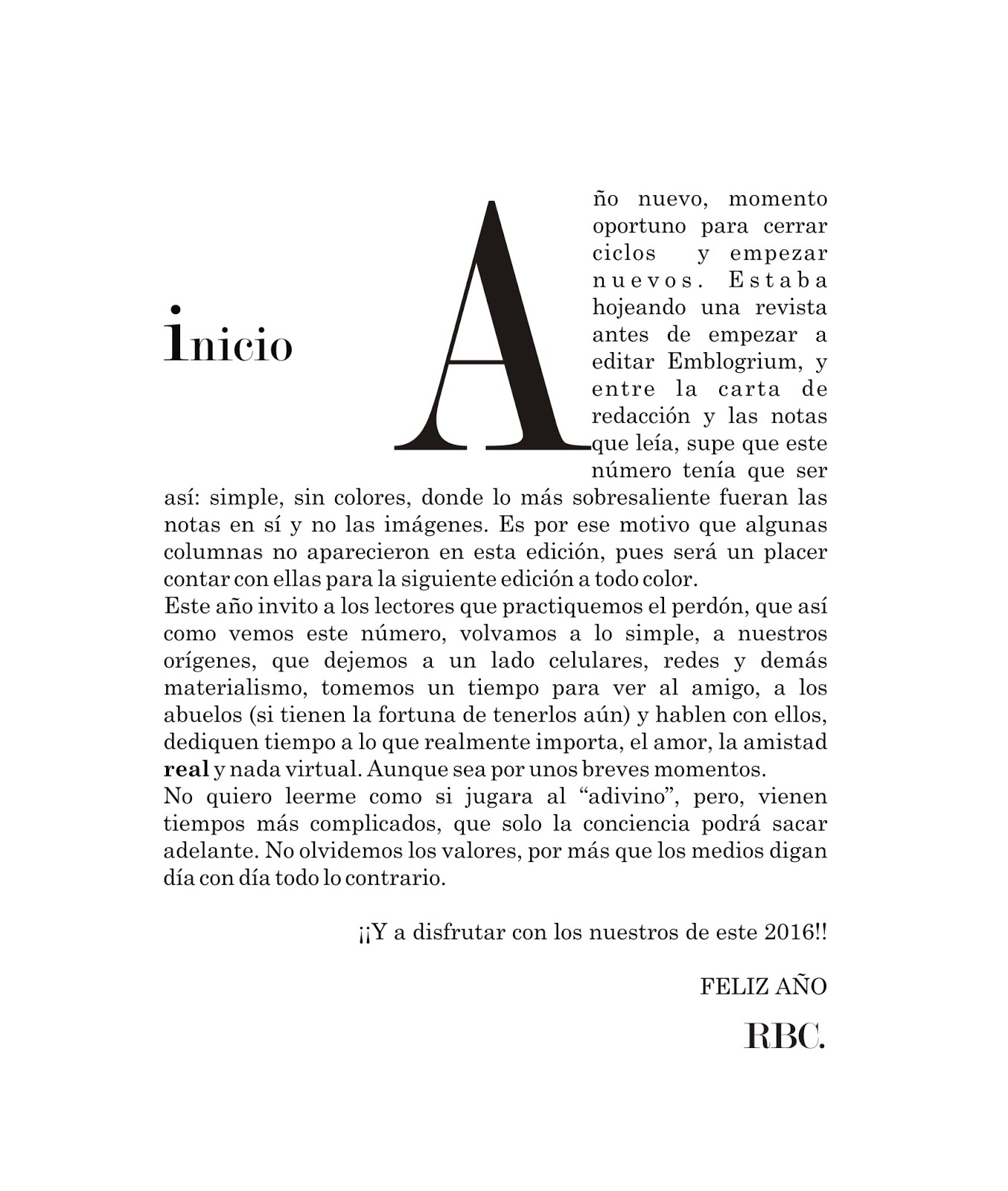 EmBLOGrium revista 2015: Indice y Carta editorial Enero 2016