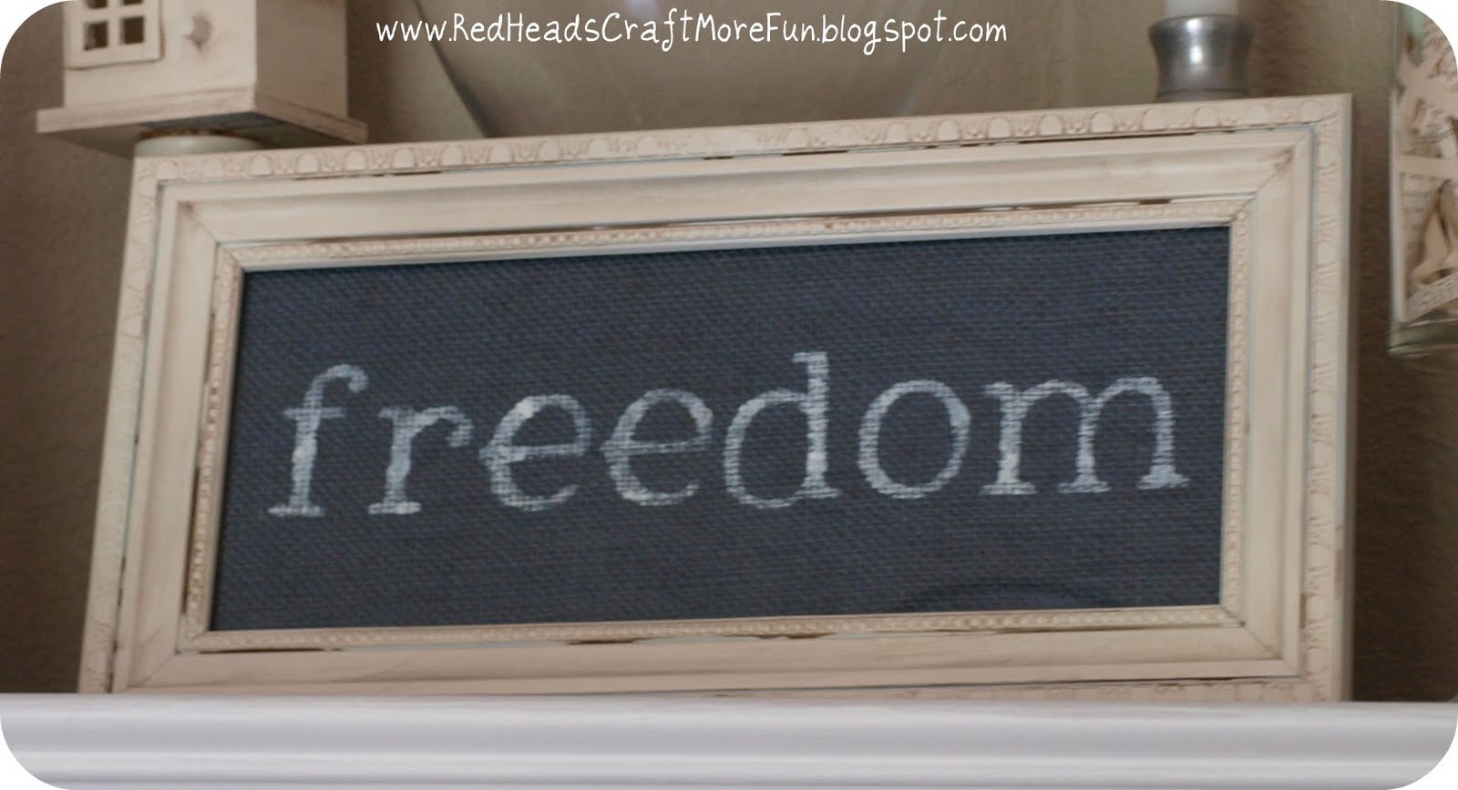 Red Heads Craft More Fun: Let Freedom Ring! (Another Burlap Sign)