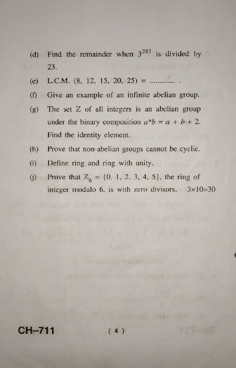BCA Mathematics-II Question Paper HPU