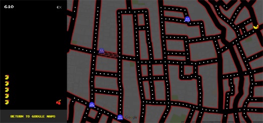Jouer Ms Pacman Sur Google Maps