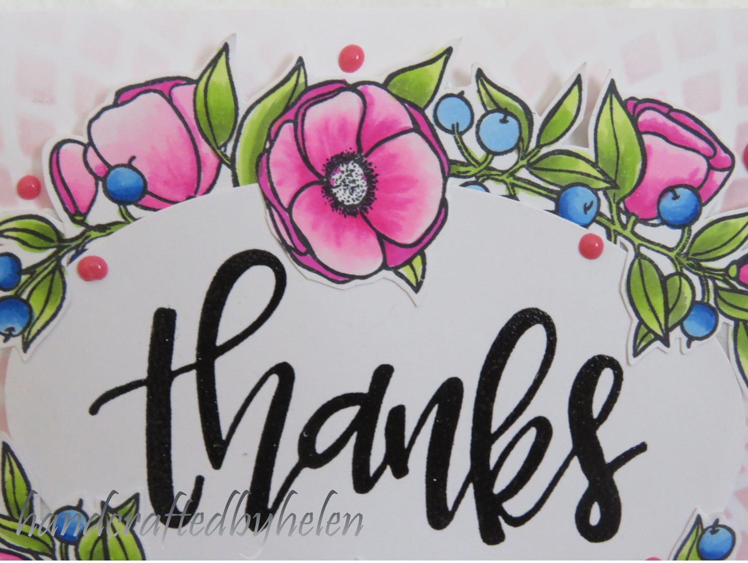 Handcrafted by Helen: Thanks Partial Cut Wreath Card