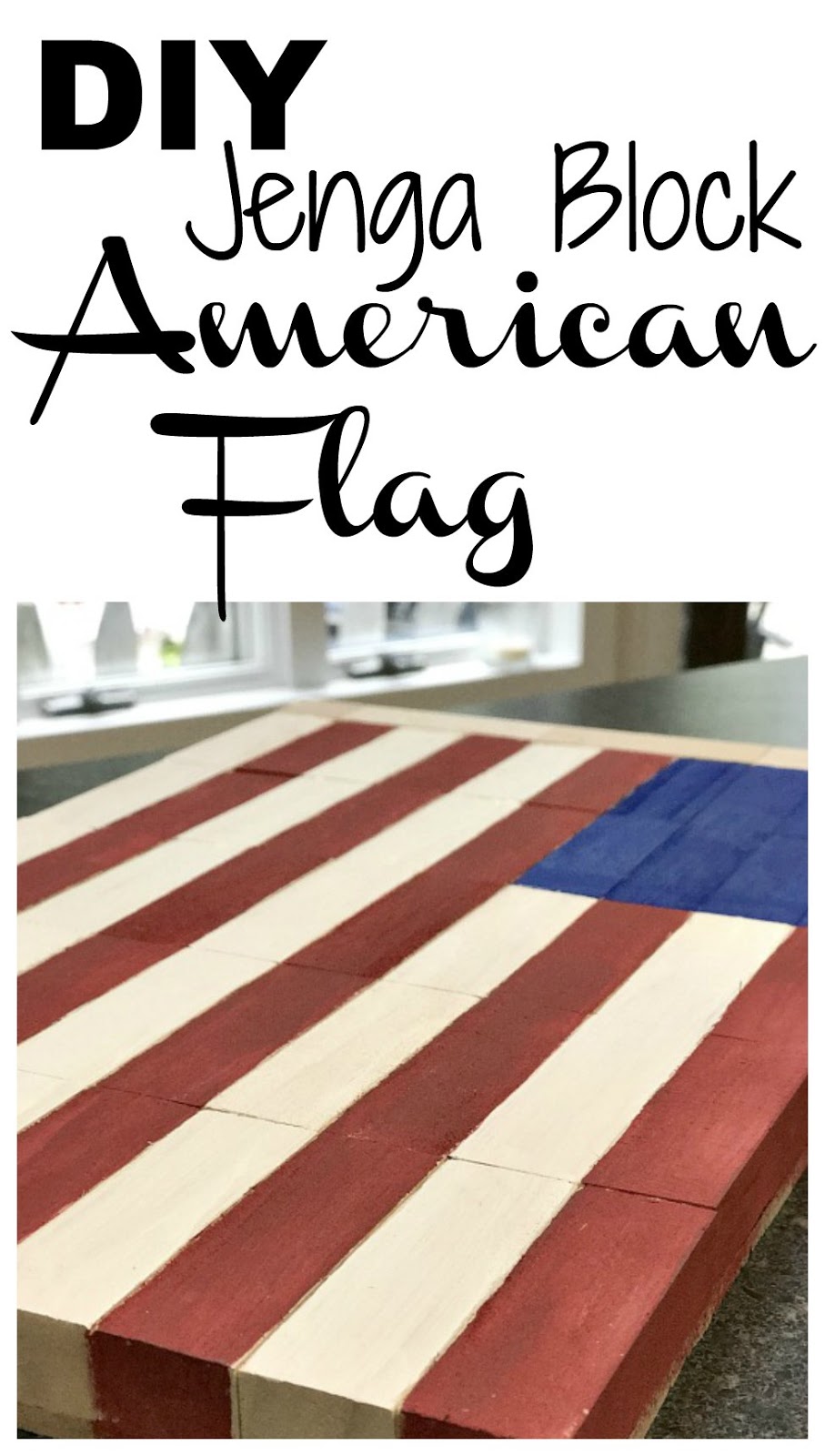 Wooden Block American Flag