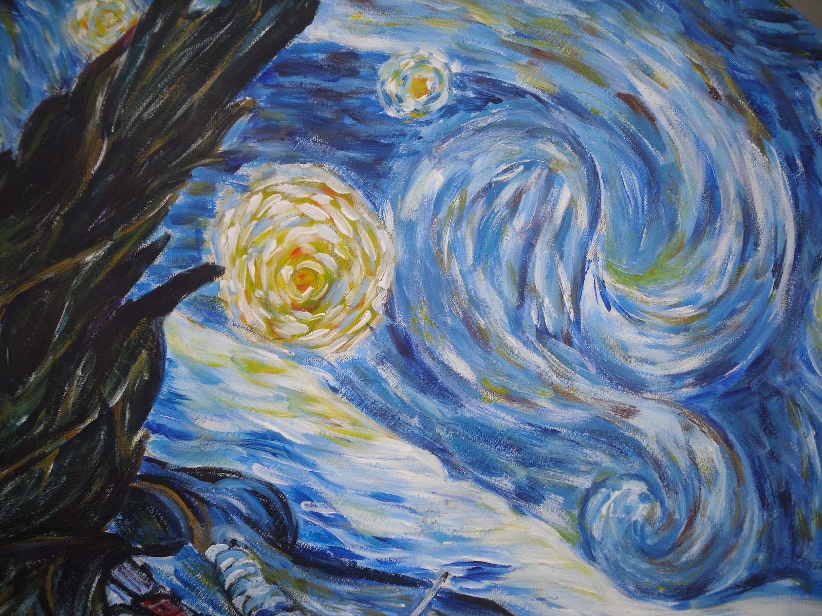 The Blooming Orchids: Painting: recreating Starry Night