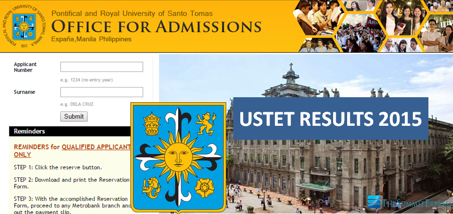 USTET results AY 2015-2016 now available Online | The Summit Express